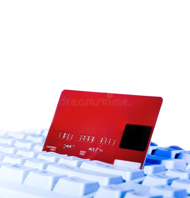 Credit Card and Computer Keyboard. Online Shopping Stock Image - Image ...