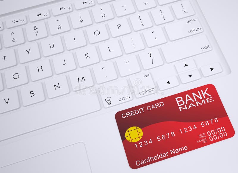 Credit Card on the Keyboard Stock Image - Image of button, financial ...