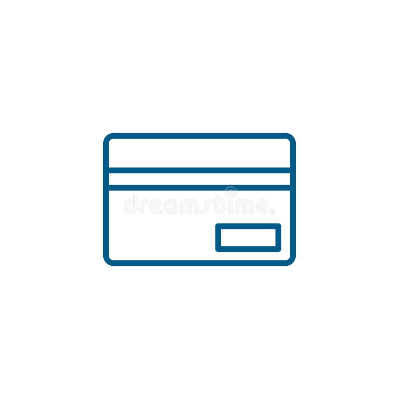 Credit Card Line Blue Icon on White Background. Blue Flat Style Vector ...