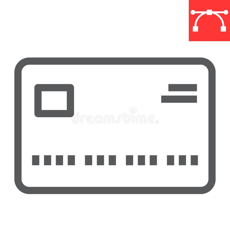 Credit Card Line Icon, Ui and Button, Buy Sign Vector Graphics ...
