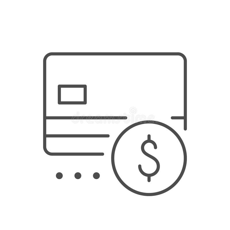 Credit Card Line Outline Icon Stock Vector - Illustration of paying ...