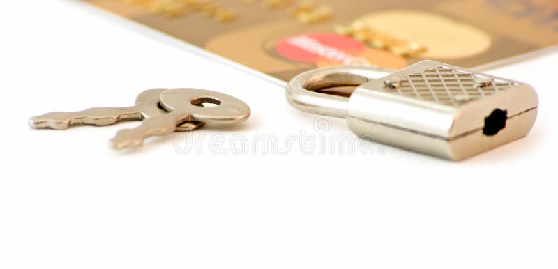Credit card and lock stock image. Image of golden, keys - 16980437