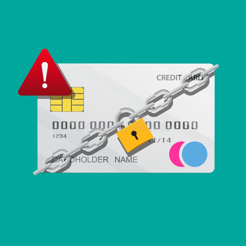 Credit card lock concept. stock vector. Illustration of money - 170406217