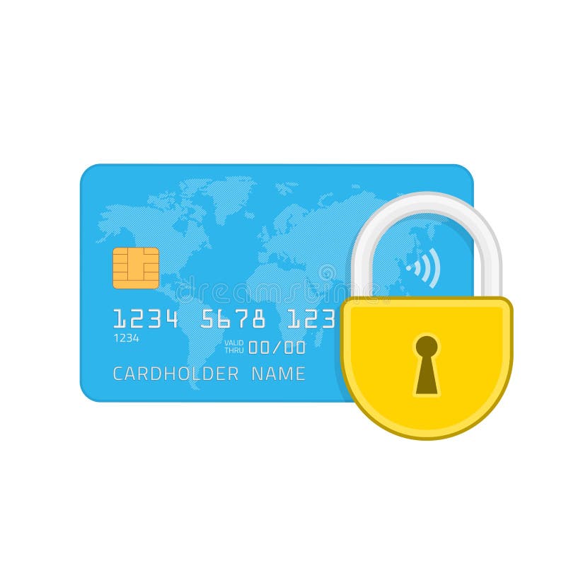 Credit card and lock. stock vector. Illustration of paying - 90640184