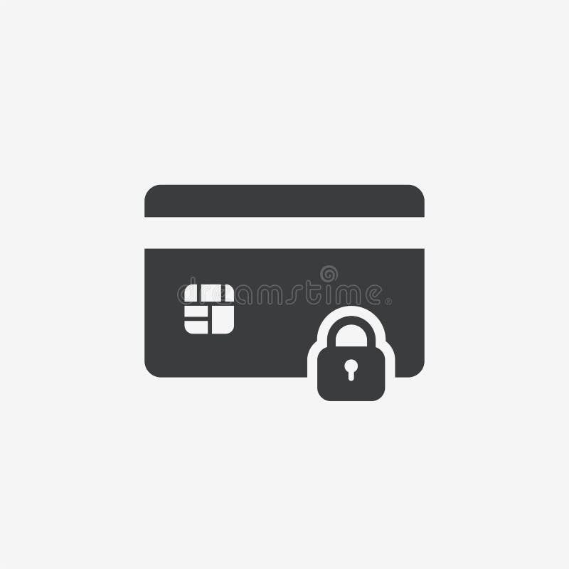 Credit Card Lock Password Security Vector Icon Stock Vector ...