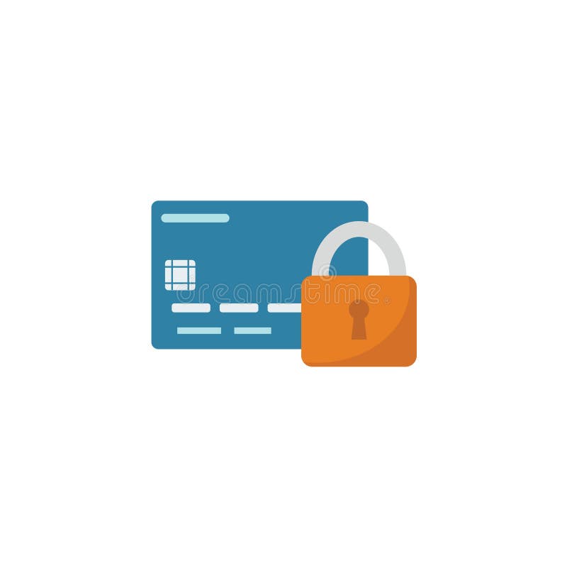 Credit Card with Lock. Security Concept Stock Illustration ...