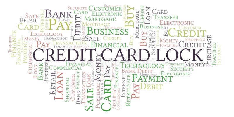 Credit Card Lock Word Cloud. Stock Illustration - Illustration of ...