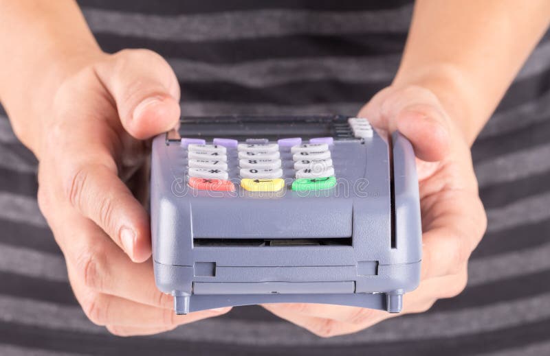 Credit Card Machine stock photo. Image of hand, cashier - 62091282