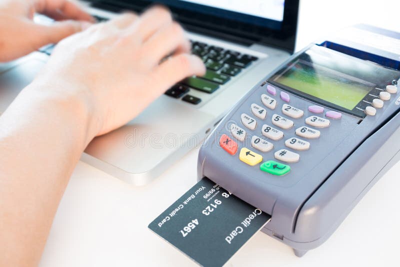 Credit Card Machine stock photo. Image of human, customer - 54213874