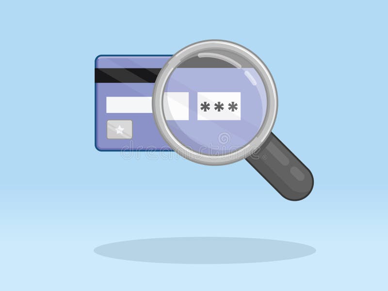 Credit Card Magnifier CVV Back Code Stock Vector - Illustration of ...