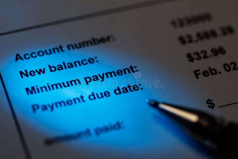Credit Card Minimum Payment Stock Image - Image of payment, minimum ...