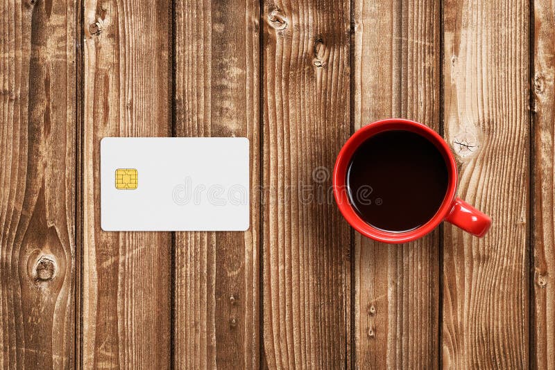 Credit Card Mock-up and Coffee Cup Stock Photo - Image of mockup ...