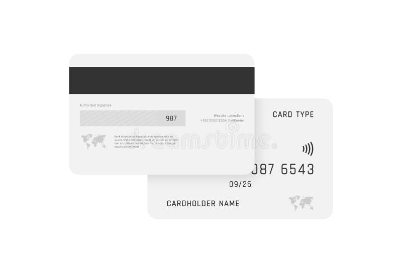 Credit Debit Card Front Back Stock Illustrations – 1,019 Credit Debit ...