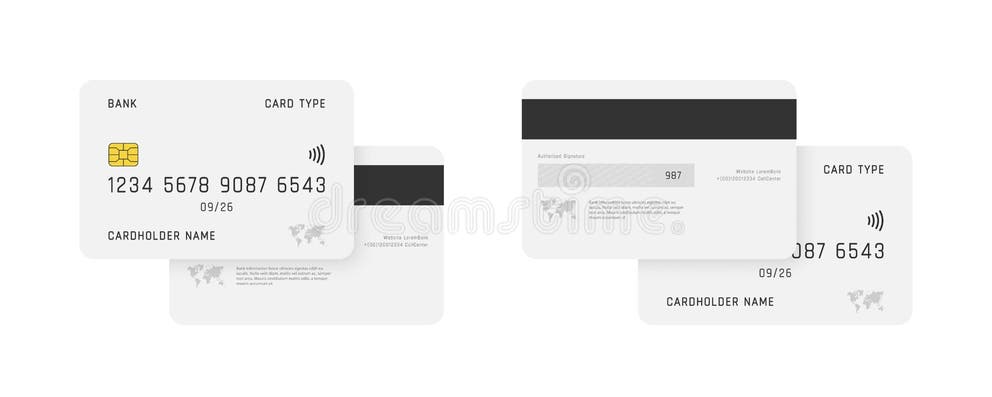 Debit Card Front Back Stock Illustrations – 928 Debit Card Front Back ...