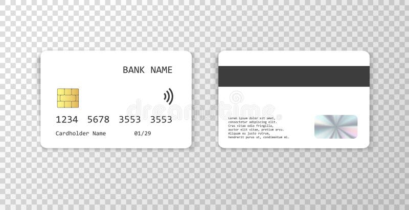 Credit Card Mockup. Vector Bank Card Template Stock Illustration ...