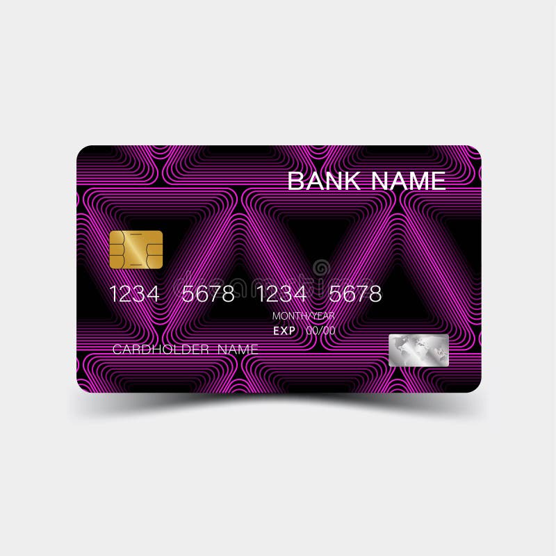 Credit Card. with Purple Elements Desing. and Inspiration from Abstract ...