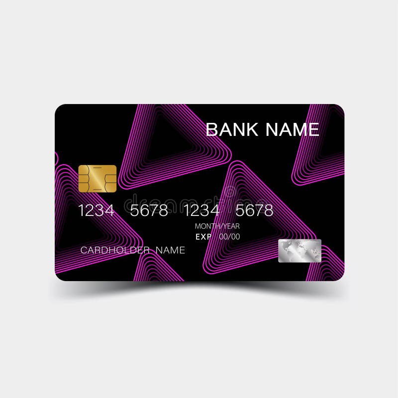 Credit Card. with Purple Elements Desing. and Inspiration from Abstract ...