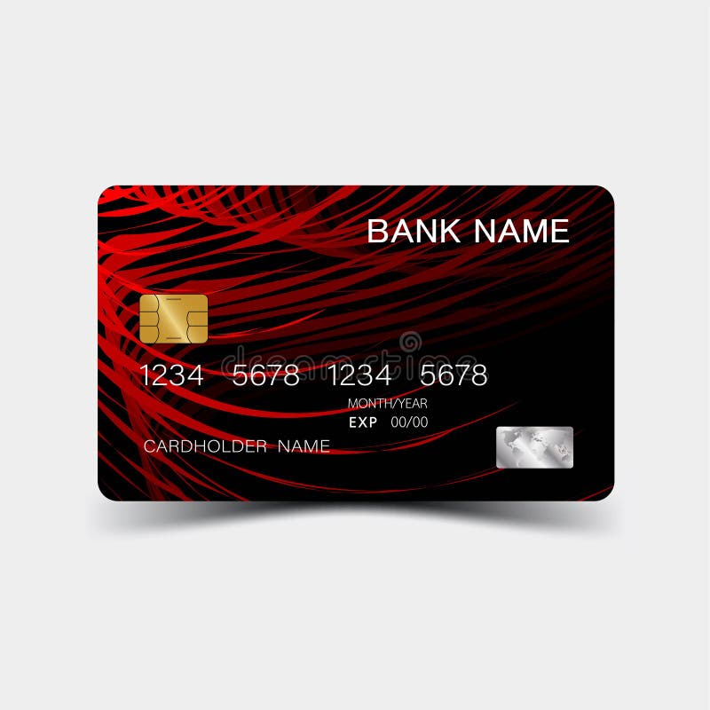 Credit Card. with Red Elements Desing. and Inspiration from Abstract ...