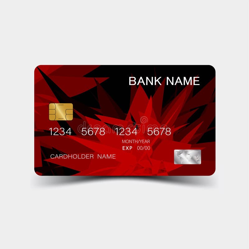 Credit Card. with Red Elements Desing. and Inspiration from Abstract ...