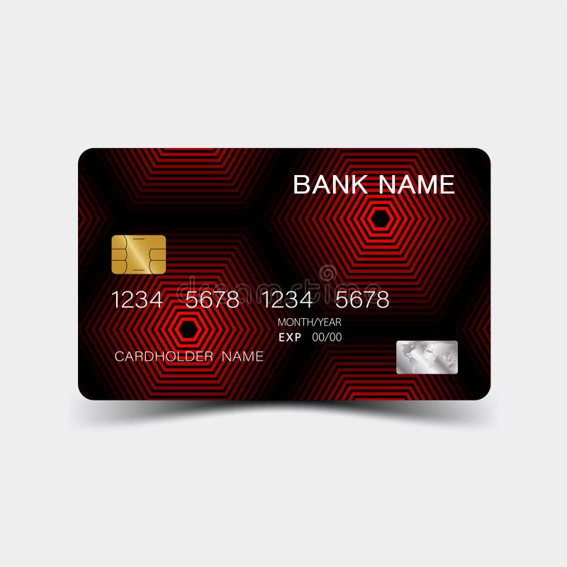 Credit Card. with Red Elements Desing. and Inspiration from Abstract ...