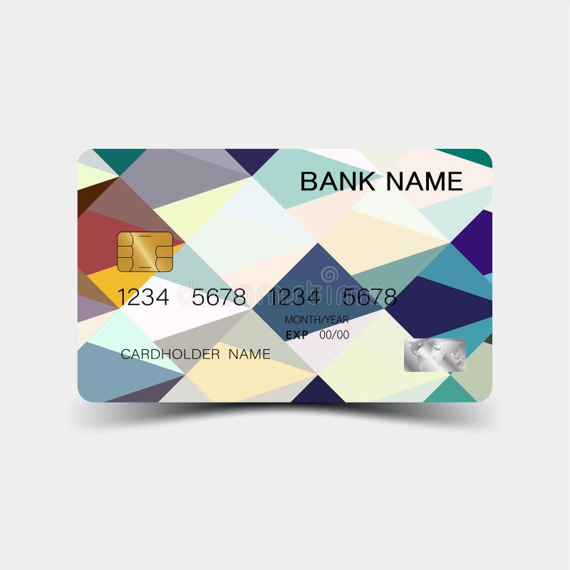 Colourful Credit Card Design. on the White Background. Glossy Plastic ...