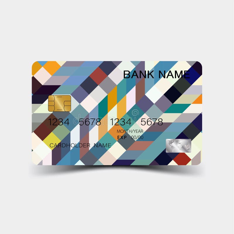 Colourful Credit Card Design. on the White Background. Glossy Plastic ...