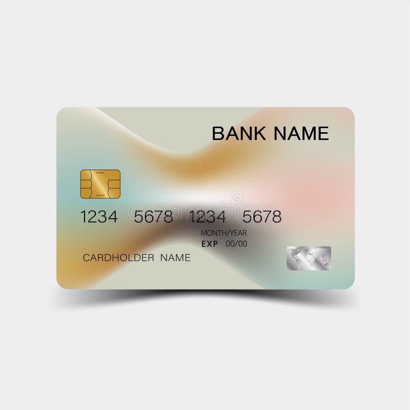 Colourful Credit Card Design. on the White Background. Glossy Plastic ...