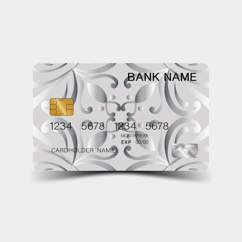 Credit Card. with Silver Elements Design. and Inspiration from Abstract ...