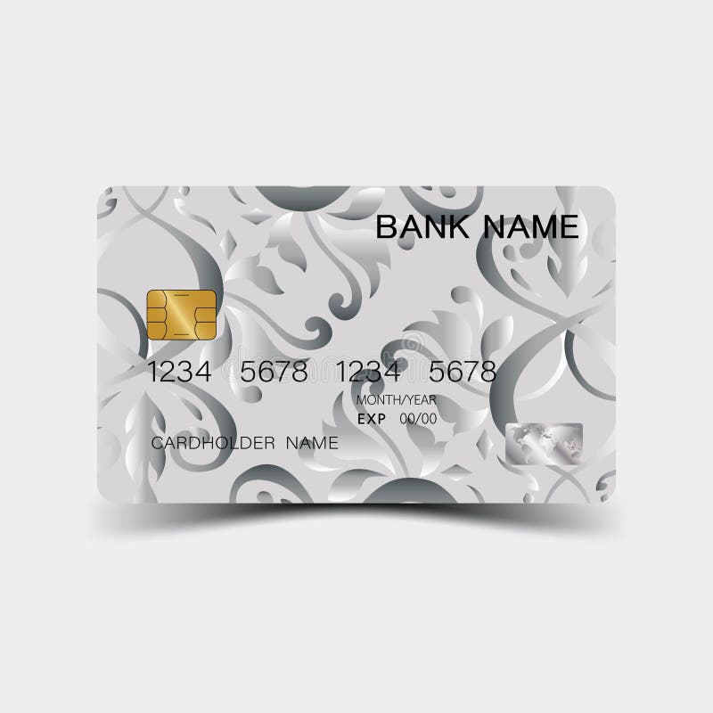 Credit Card. with Silver Elements Design. and Inspiration from Abstract ...