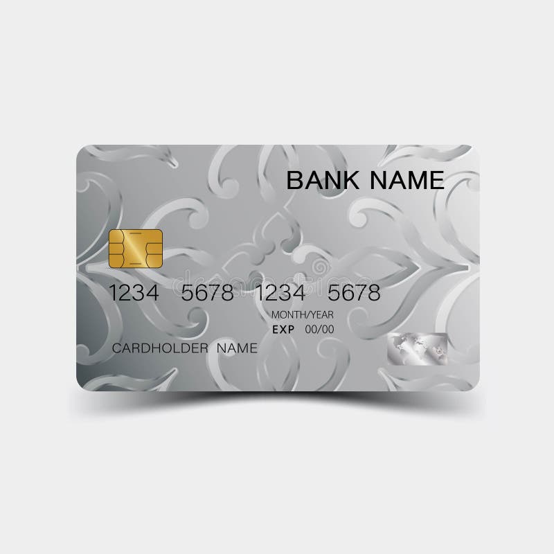 Silver Credit Card Design. and Inspiration from Abstract Stock Vector ...