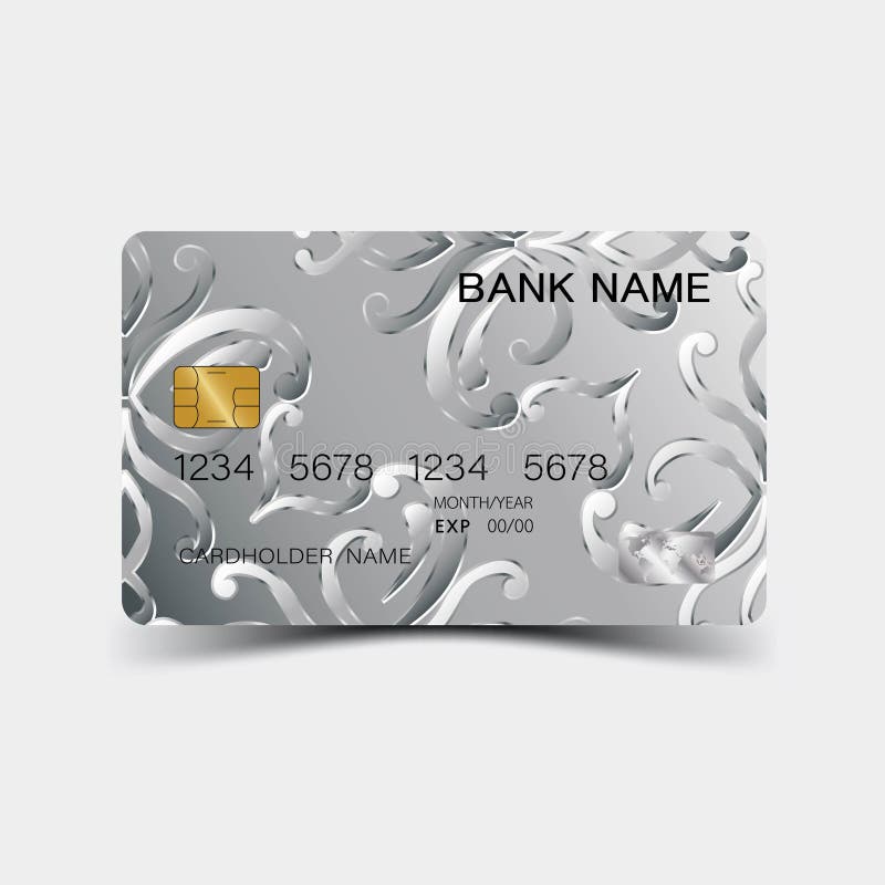 Silver Credit Card Design. and Inspiration from Abstract Stock Vector ...