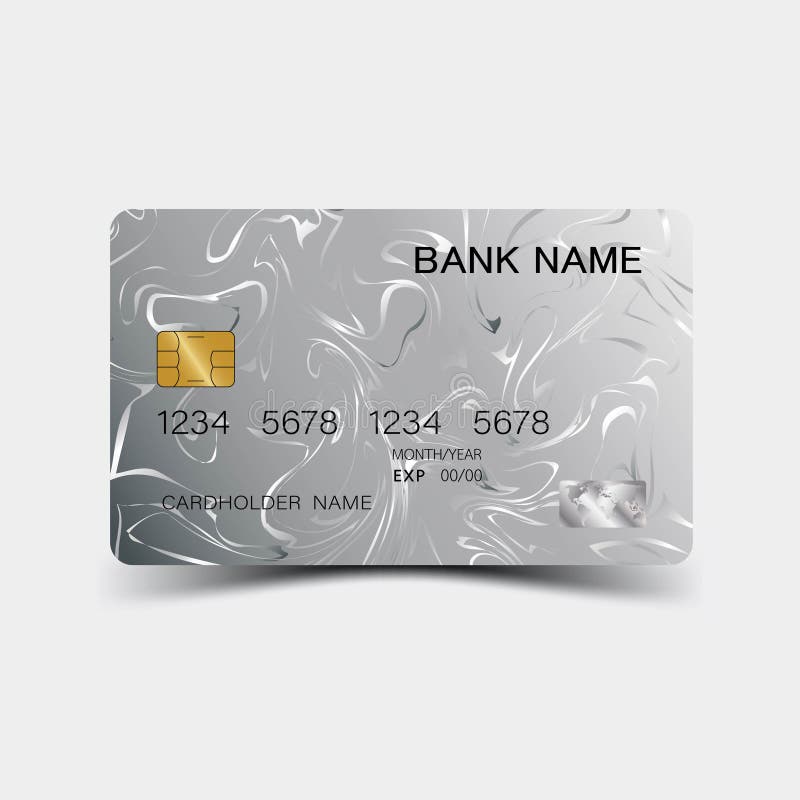 Silver credit card design. stock vector. Illustration of bank - 228100236