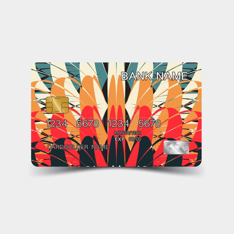 Credit Card Design. Inspiration from Memphis Art. Editable Vector ...