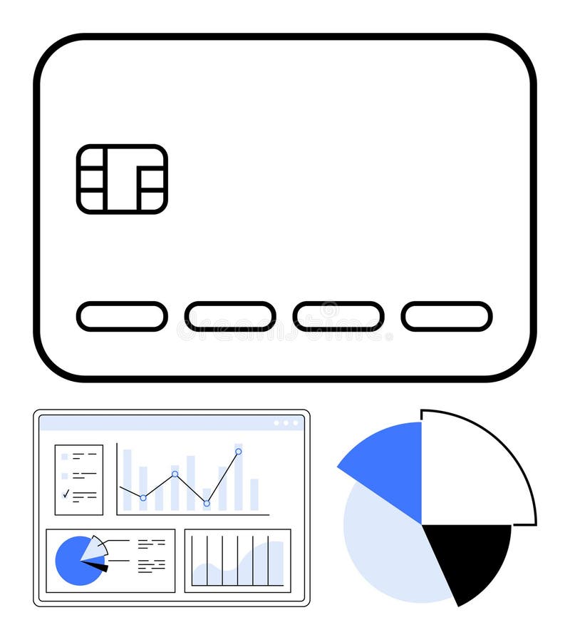 Credit Card, Analytics Dashboard, and Pie Chart Representing Finance ...
