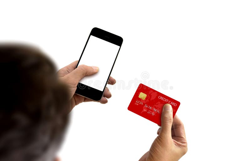 Credit Card Online Transaction Using Smartphone Stock Image - Image of ...
