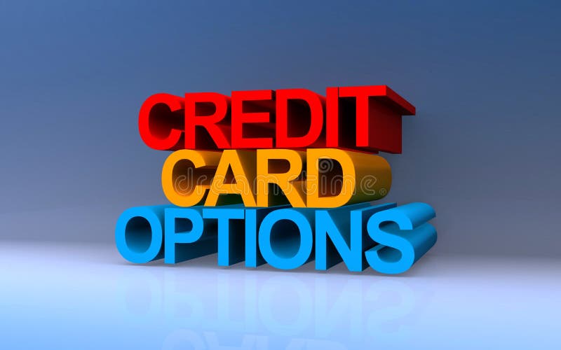 Credit Card Options on Blue Stock Illustration - Illustration of ...
