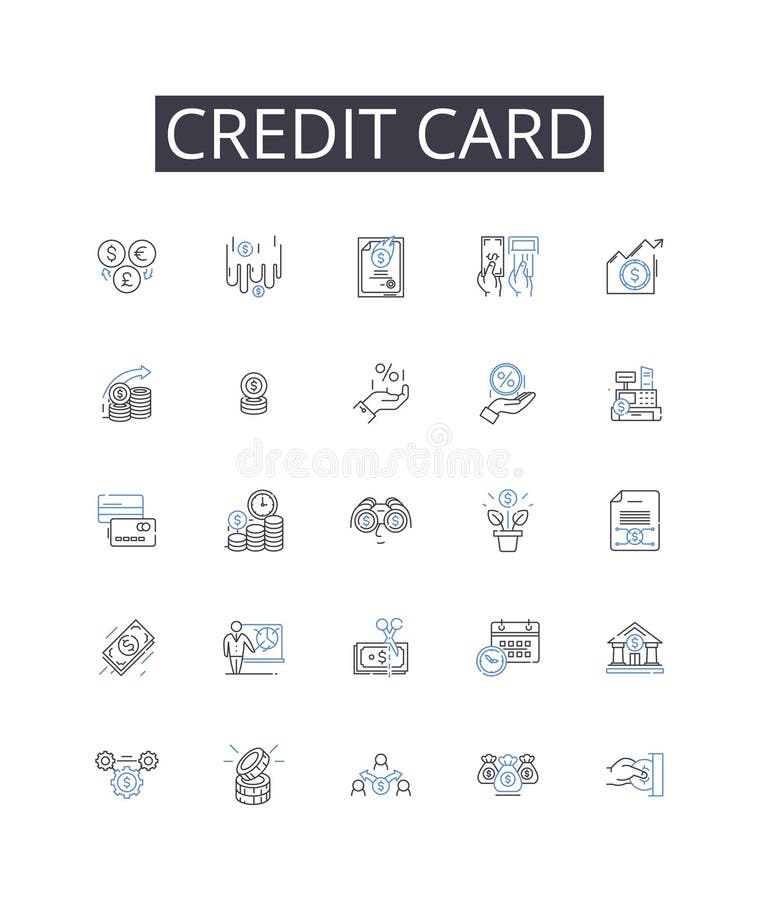 Credit Card Line Icons Collection. Prioritization, Efficiency, Planning ...