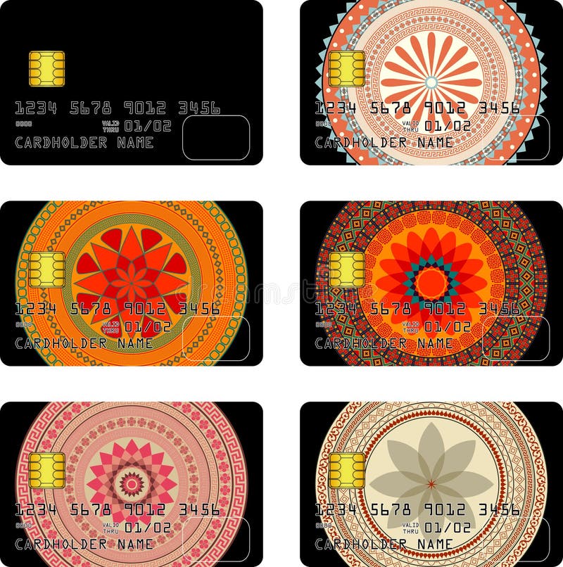 Credit card pack stock vector. Illustration of motif - 64819546