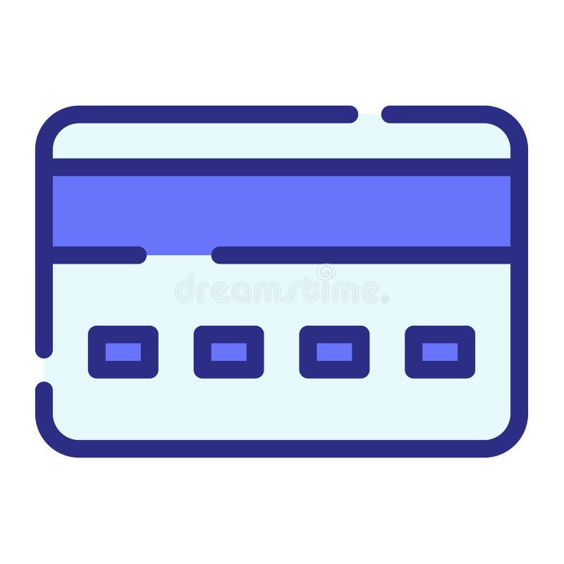 Credit Card Payment Pay Single Isolated Icon with Dash or Dashed Line ...