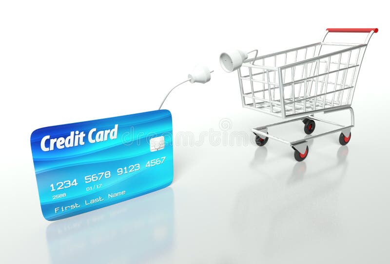 Credit Card Payment with Shopping Cart Stock Image - Image of ...