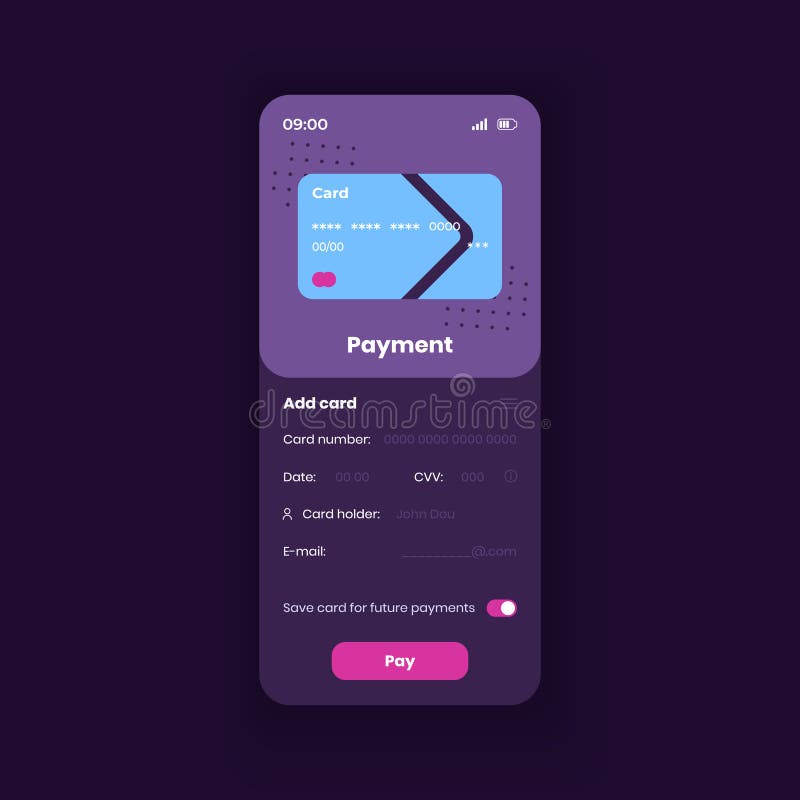 Credit Card Payment Smartphone Interface Vector Template Stock Vector ...