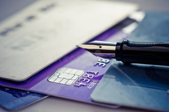 Credit card and pen stock image. Image of blue, identification - 29022025