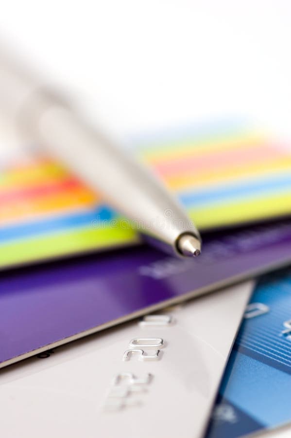 Credit Card, Pen and Diagram. Stock Image - Image of data, document ...