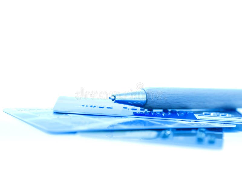Credit card with pen stock image. Image of card, retail - 7075963