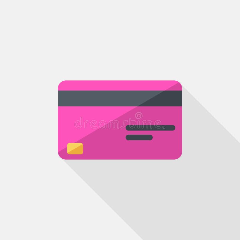 Credit Card Pink Icon Vector Isolated Stock Illustration - Illustration ...