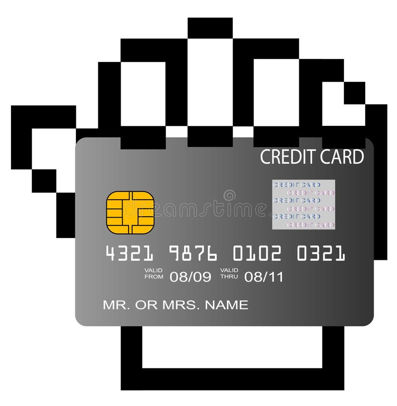 Credit Card in Pixelated Hand Stock Vector - Illustration of debt ...