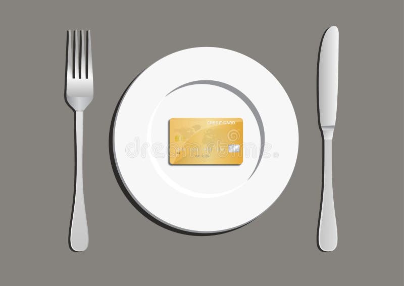 Credit Card in Plate stock illustration. Illustration of identity ...