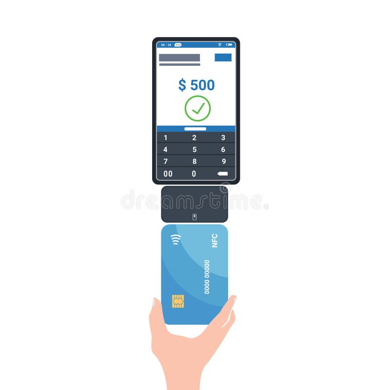 Credit Card Processing Service. Hands Close Up Accept Contactless ...