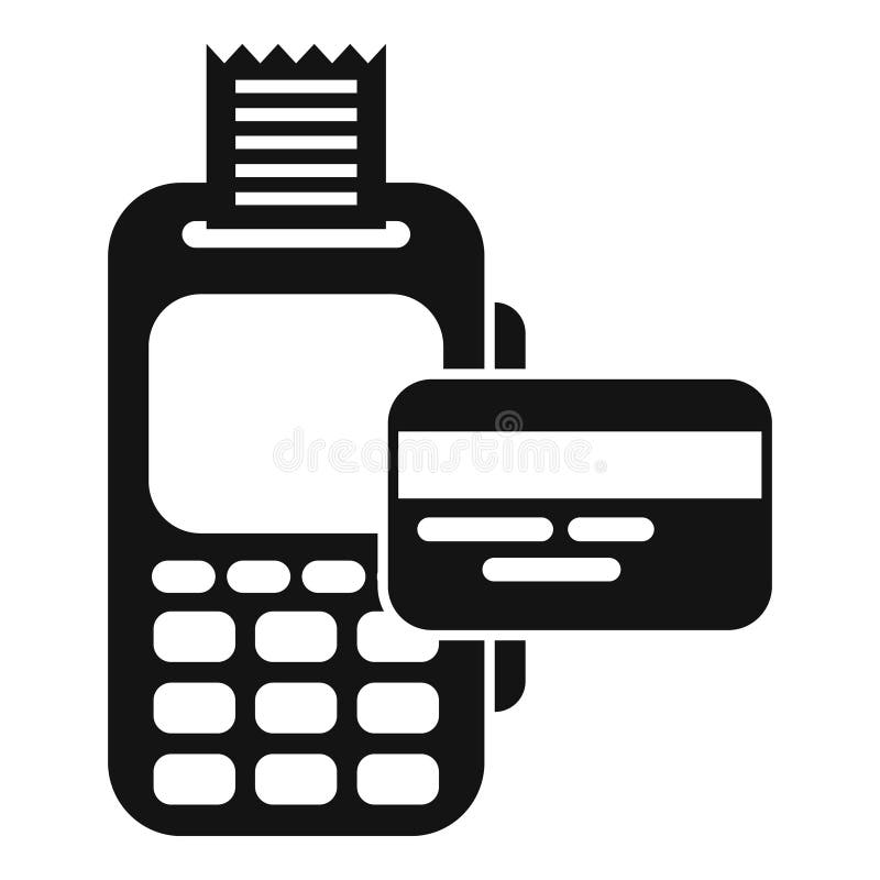 Credit Card Processing System Printing Receipt Icon Stock Vector ...