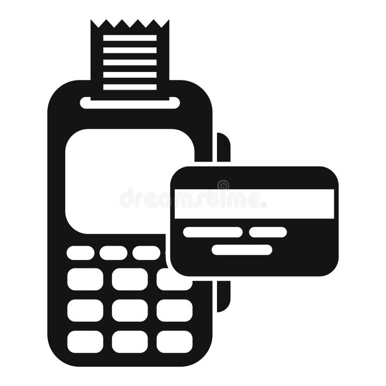 Credit Card Processing System Printing Receipt Icon Stock Vector ...